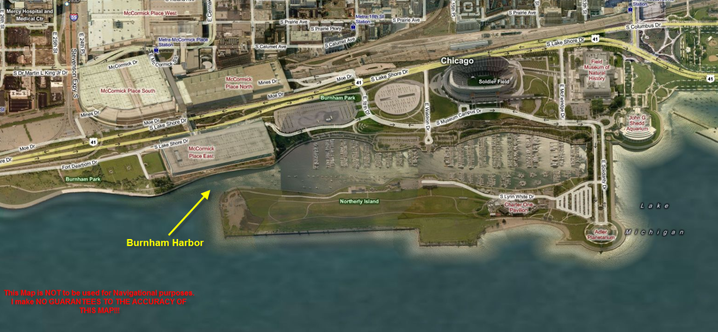 2 Burnham Harbor Aerial | Storm Warning Chicago Fishing Charters